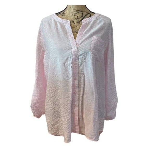 Westbound | Tops | Westbound Xl Pink Lightweight Blouse Roll Tab Sleeve ...